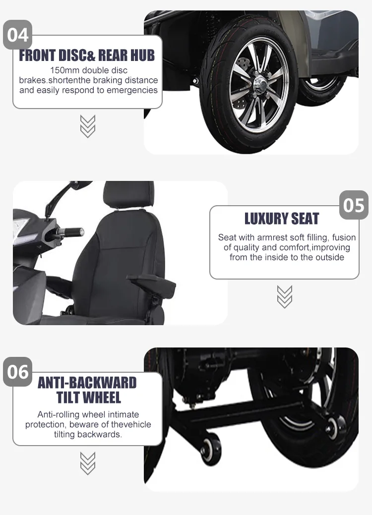 Big Wheel Mobility Scooters Elderly Electric 4 Wheel Heavy Duty Electric Power Scooter For ...