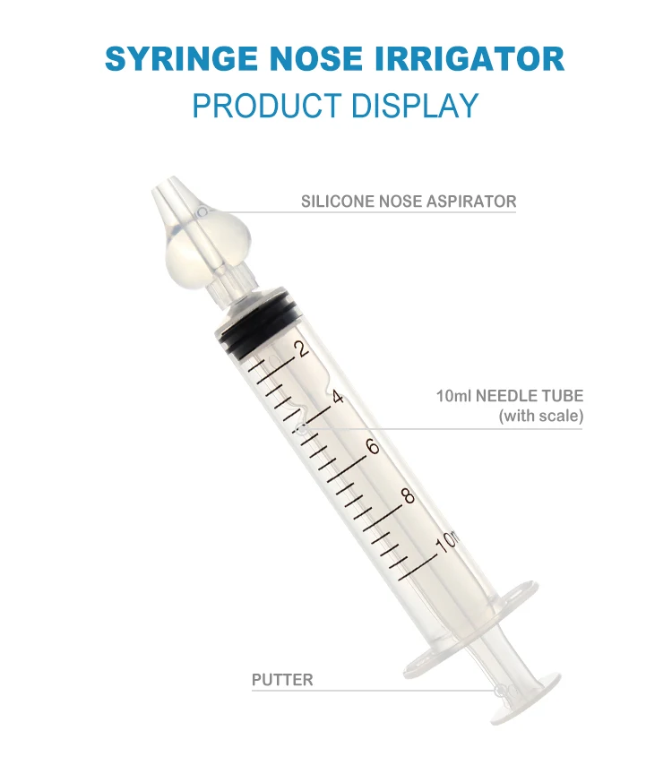 Silicone Baby Nasal Irrigatior Wash Syringe Reusable Baby Nasal ...