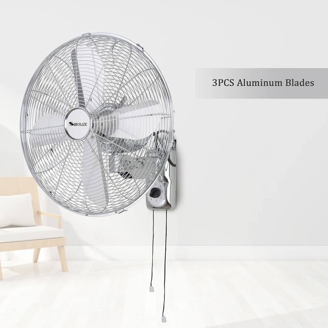 Retro Design Metal Oscillating Wall Fan 4pcs Aluminum Blades 16 Inch ...