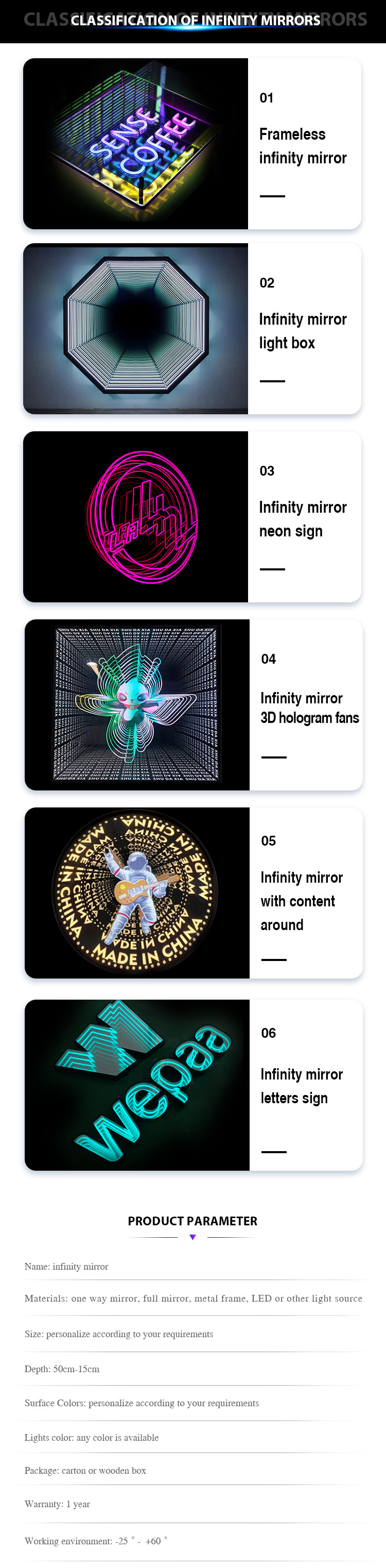 Modern Home Decor 3D Infinity Mirror LED Letters Sign Custom Infinite ...