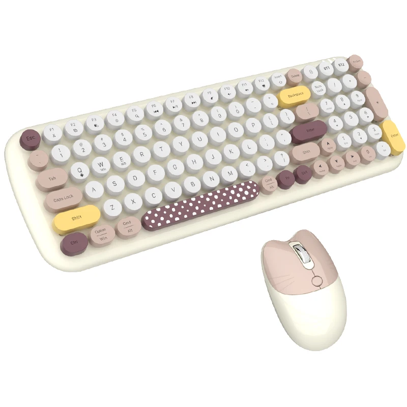 Cute Bluetooth Wireless Keyboard & Mouse Cat Set for Tablet PC