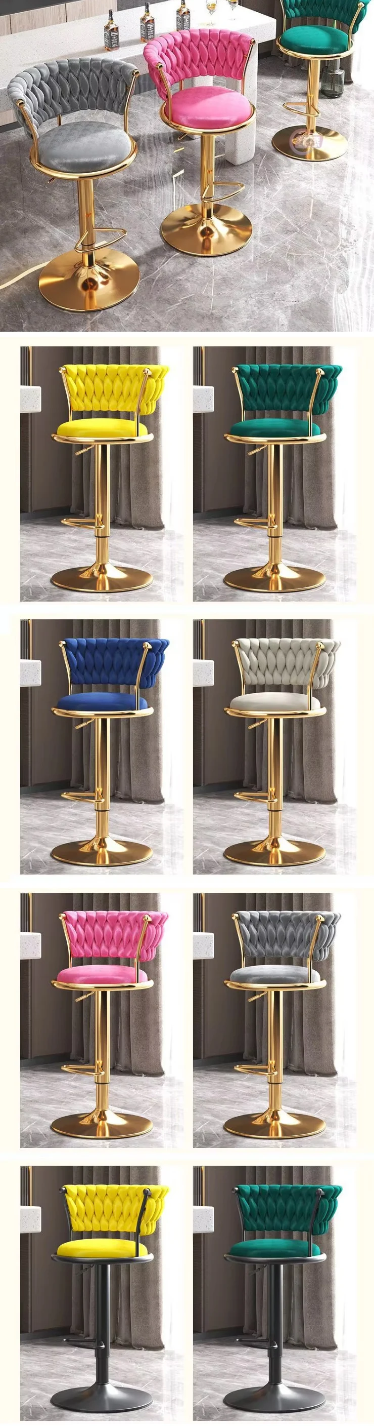 Bar Stool High Chair - Modern Leather & Metal Design