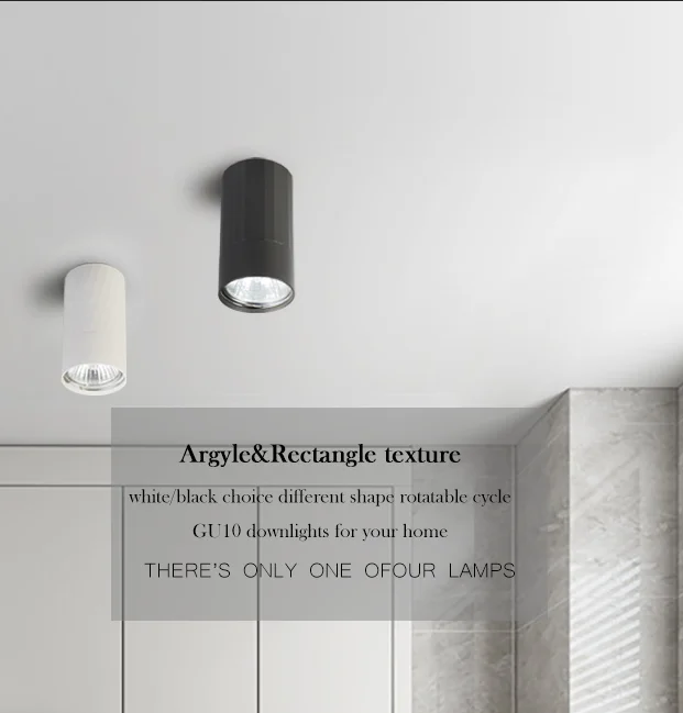 Long Argyle/rectangle Texture Gu10 Led Light Downlight Surface Mount ...