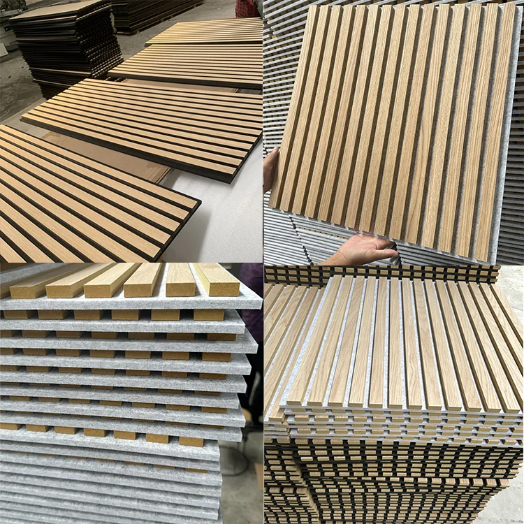 Akupanel Oak Slat Wooden Wool Slatted Decorative Acoustic Wood Sound ...