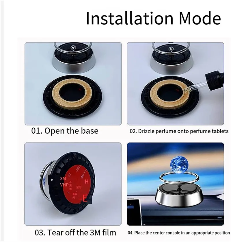 Hovering Planet Car Air Freshener Solar Energy Air Purifier For Car ...