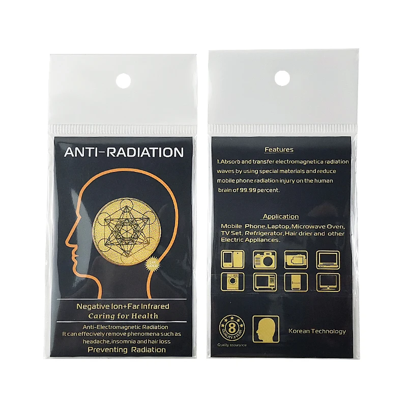 Emf Protection Custom Anti Radiation Sticker Negative Ions 24k Gold ...