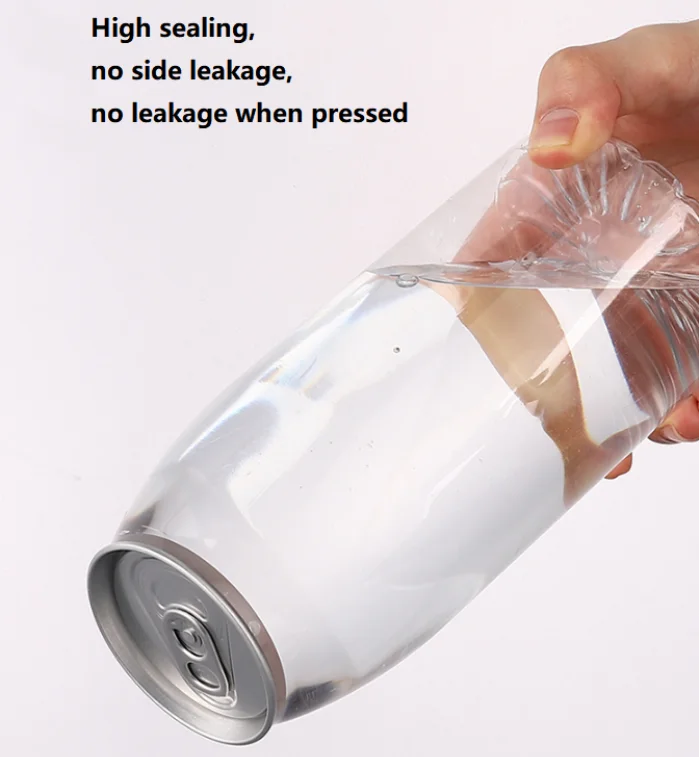202# Soda Can PET Plastic Clear Beverage Cans with Easy Open Cap
