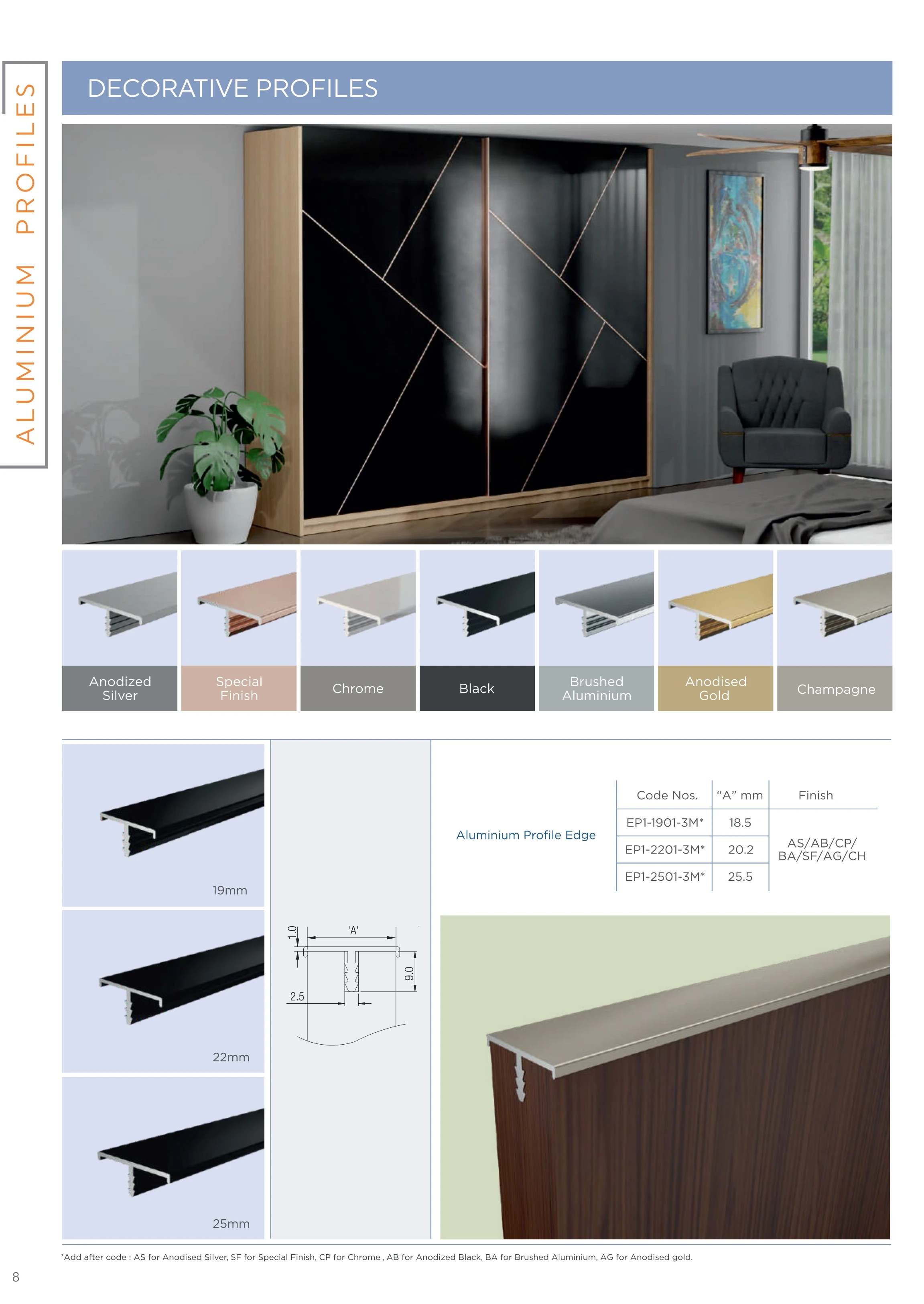 Furniture Aluminum Glass Wardrobes Frame Profile Modern Kitchen Cabinet ...