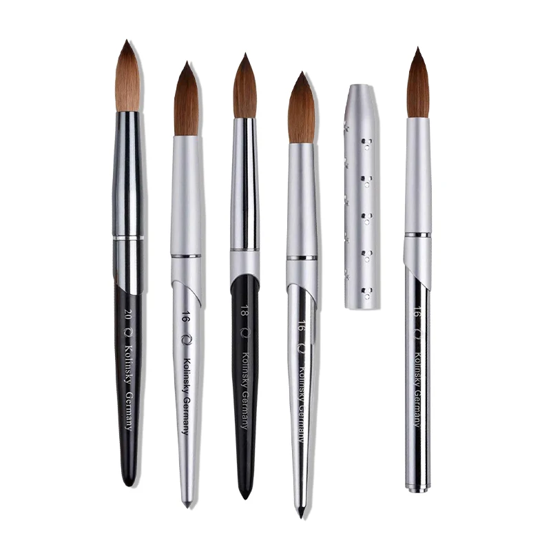 Metal Handle Gold Ferrule Manicure Nail Gel Blooming Brush Tool Nail ...