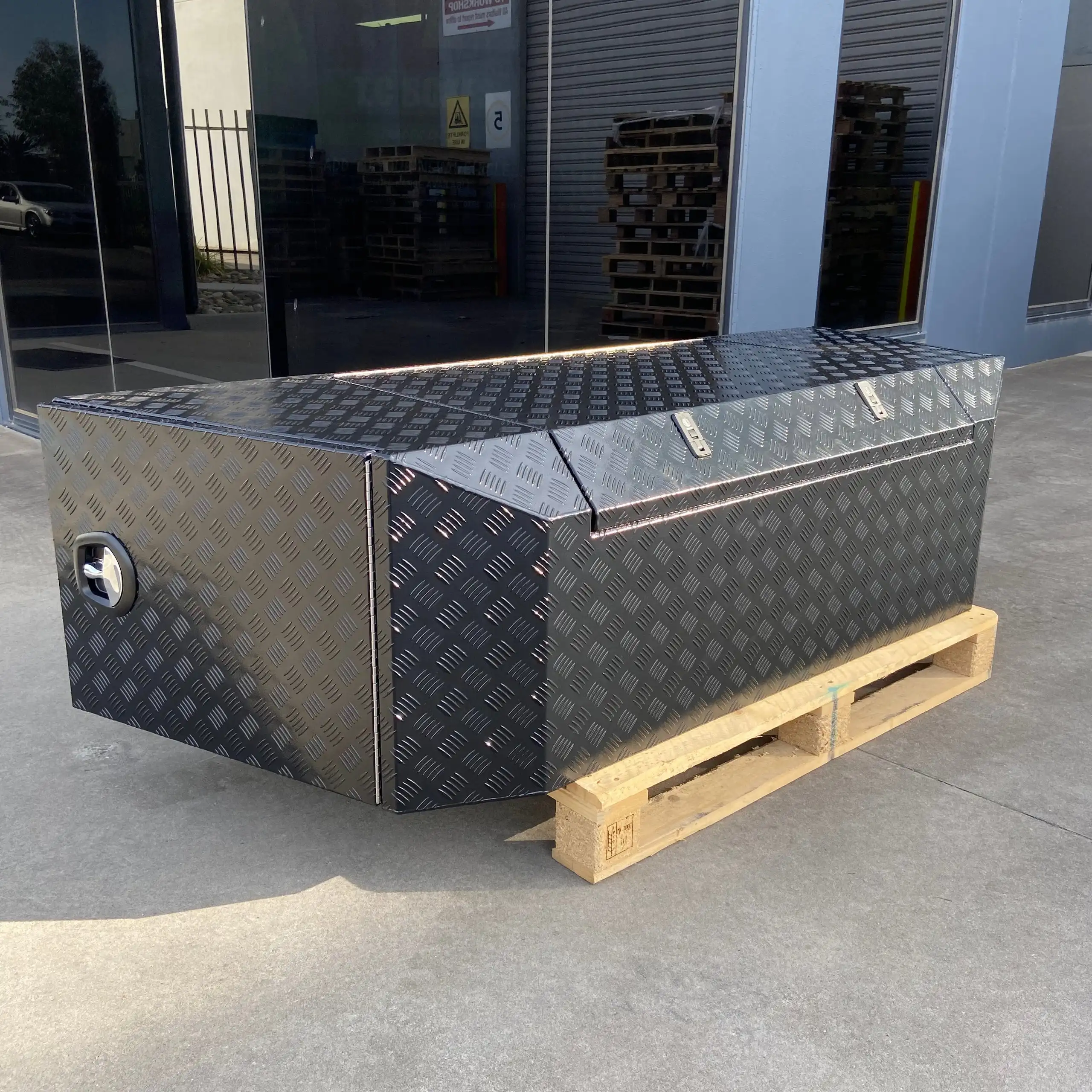 Aluminium Checker Plate RV Exterior Accessory - Storage Box