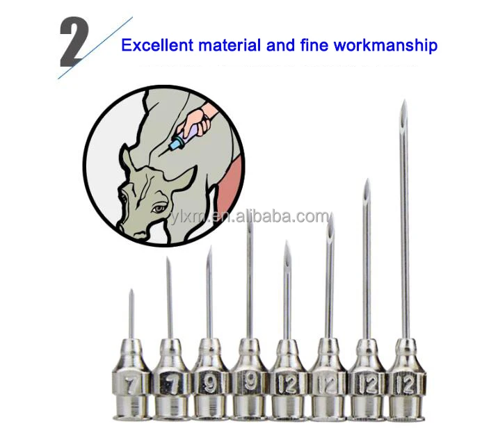 Different Size Veterinary Vaccination Syringe Needles Stainless Steel ...