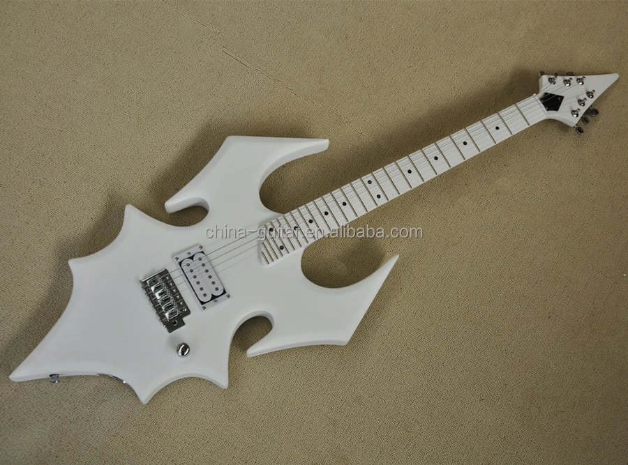 Huiyuan White Bat Shape Electric Guitar With Tremolo Bridge,Chrome ...