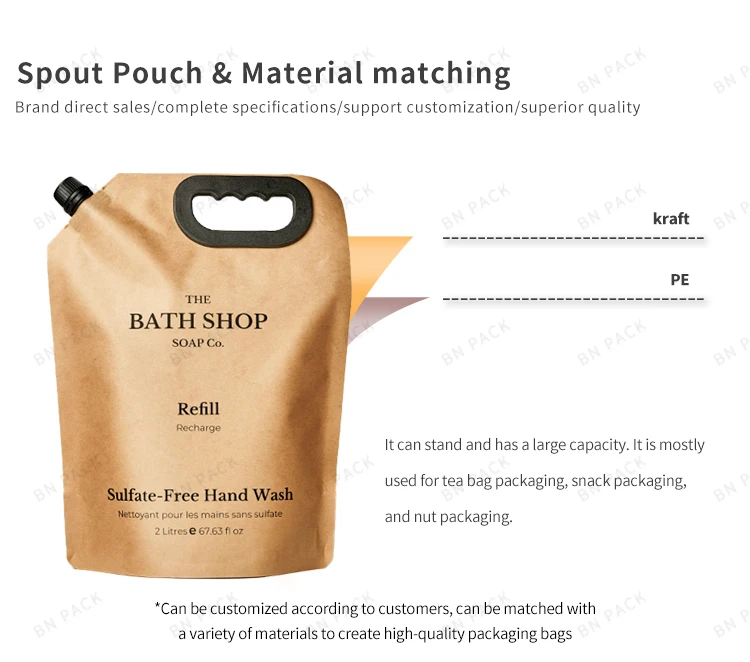 Custom Reusable Food Spout Pouch Bag for Shampoo Refill & Liquid ...