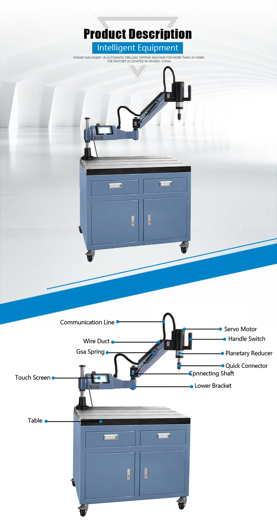 M3 - M16 Tapping Arm Servo Threading Automatic Electric Tapping Machine ...