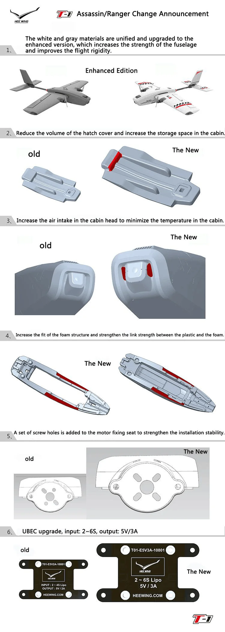 HEE Wing T-1 Ranger FPV Flying Wing - 730mm Wingspan