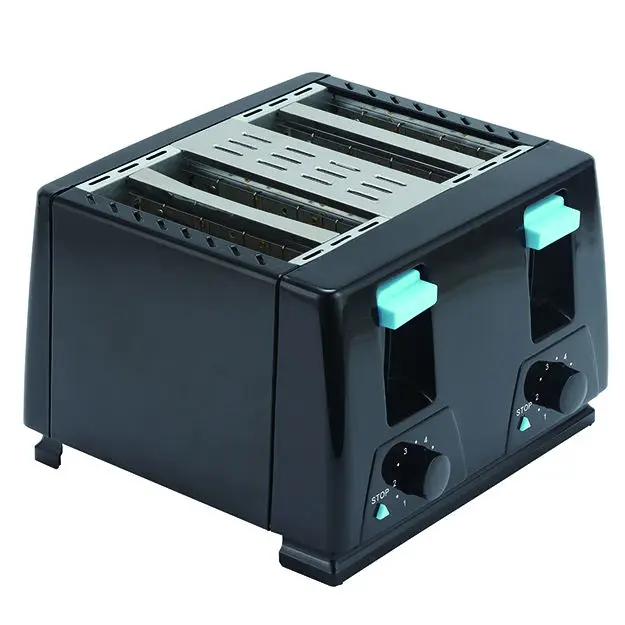 Retro 4 Slice Toaster Auto Pop-up Non-stick Timing 1300W Electric Bread ...