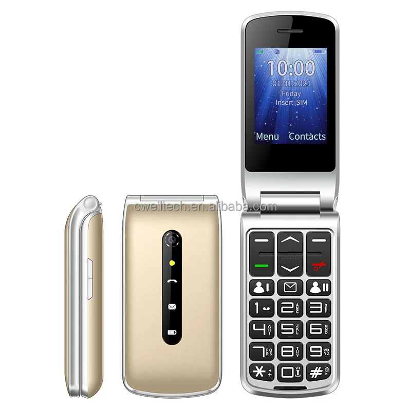4g Lte Dual Sim Big Keypad Flip Mobile Phone For Elderly Sos Button ...