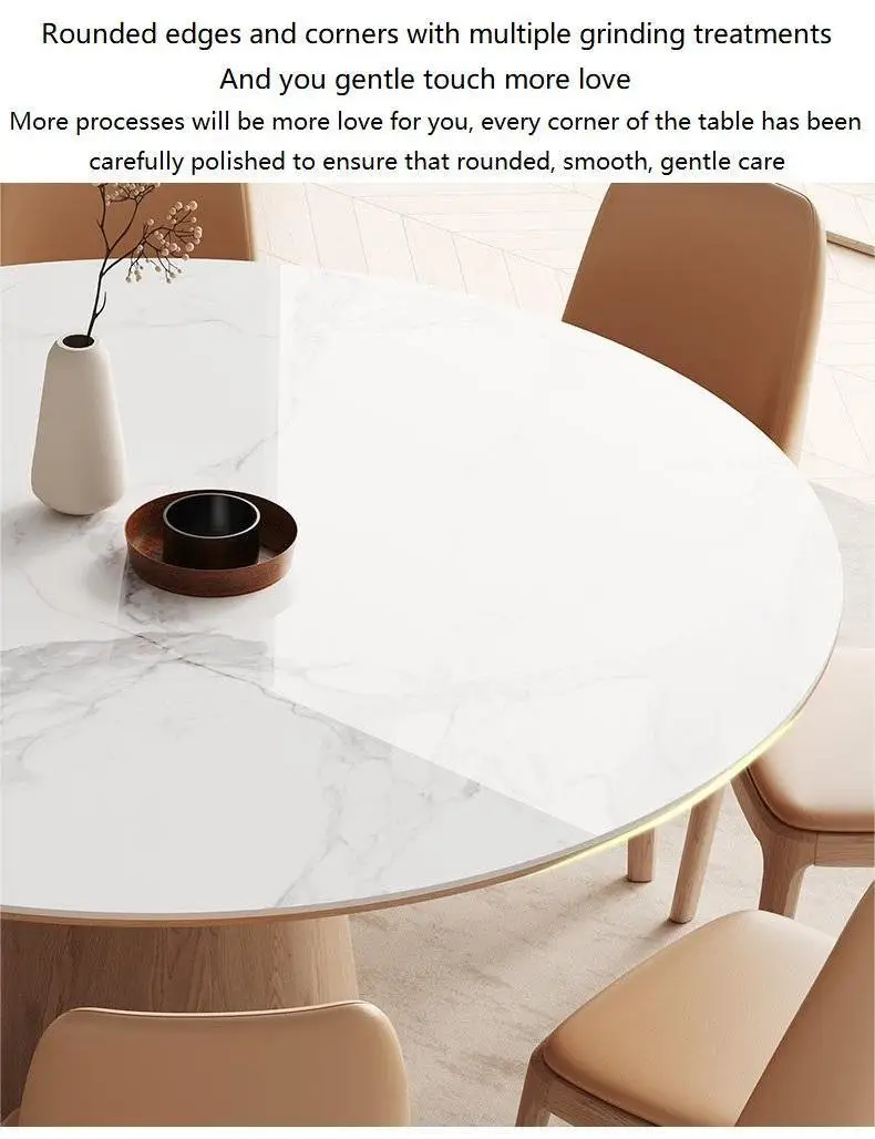 Nordic Modern Restaurant Living Room Solid Wood Embedded With Turntable ...