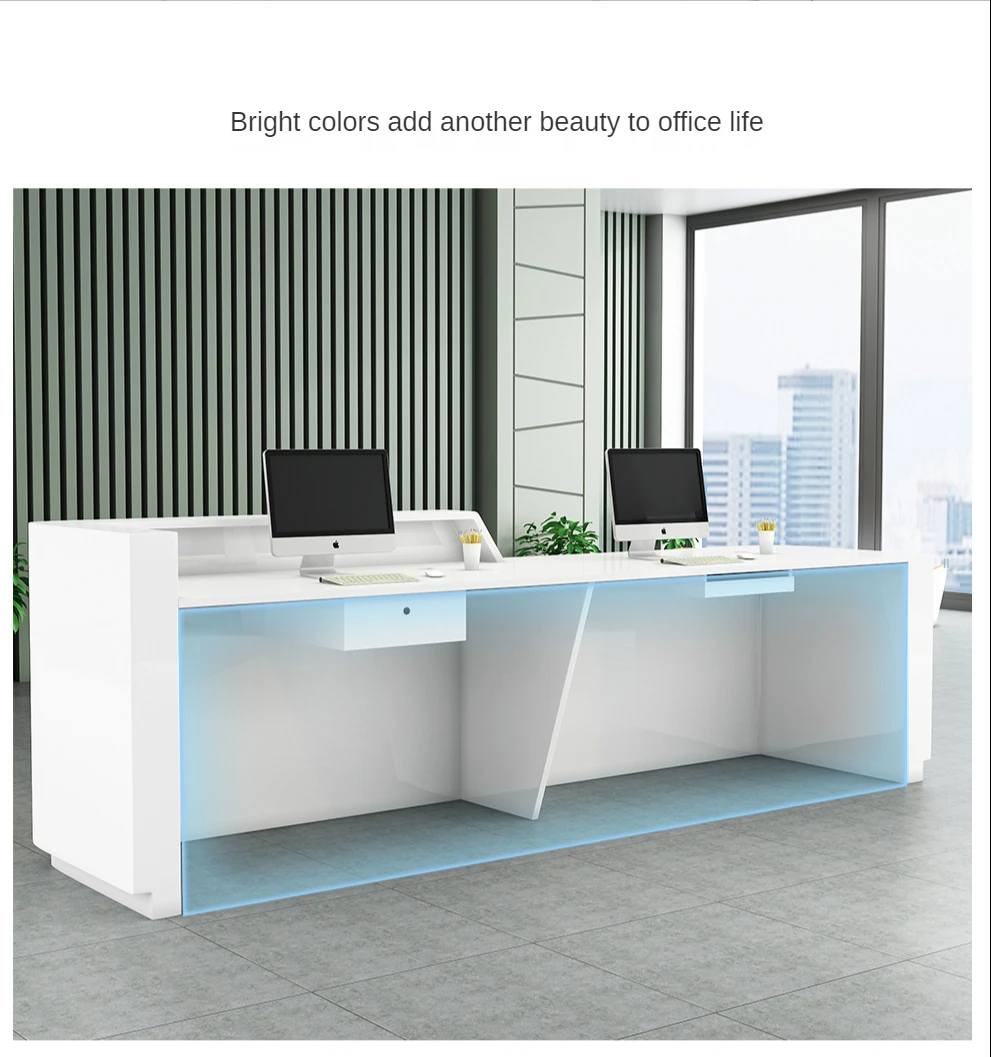 Modern Luxury Office Counter Front Desk Table Hotel Reception Table 
