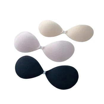 Strapless Backless Women Skin Tone Push Up Adhesive Invisible Silicone ...