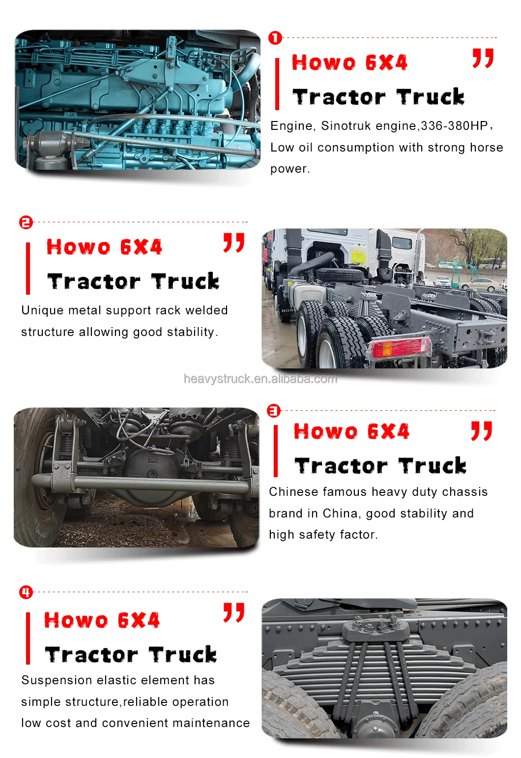 Hot Selling Diesel Howo Sinotruk Head 6*4 371hp 10 Tires Used Tractor ...