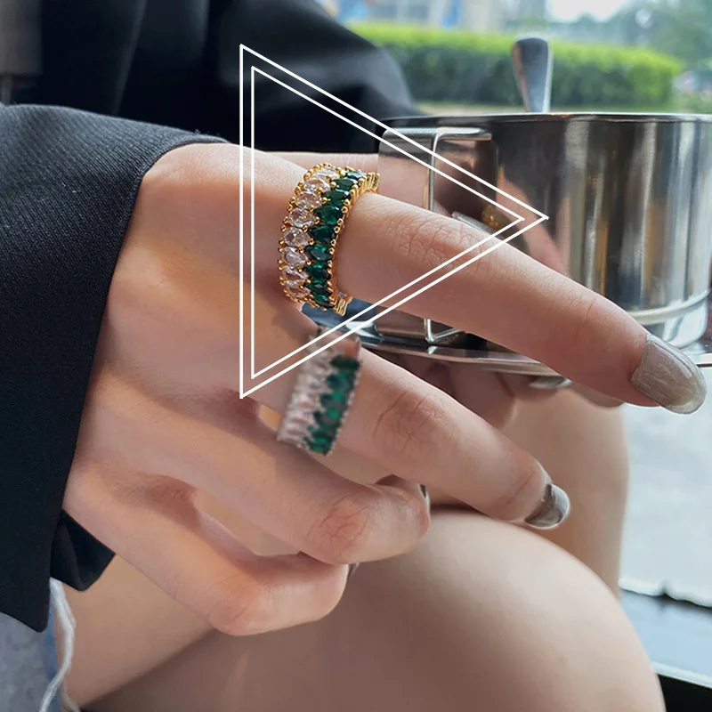 Simple Trendy Gold Finger Rings Women Adjustable Open Rings Personality ...