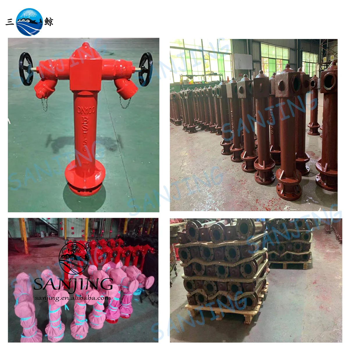 Hot Sales 150mm Fire Hydrant BS750 With Double 65mm Oblique Brass ...