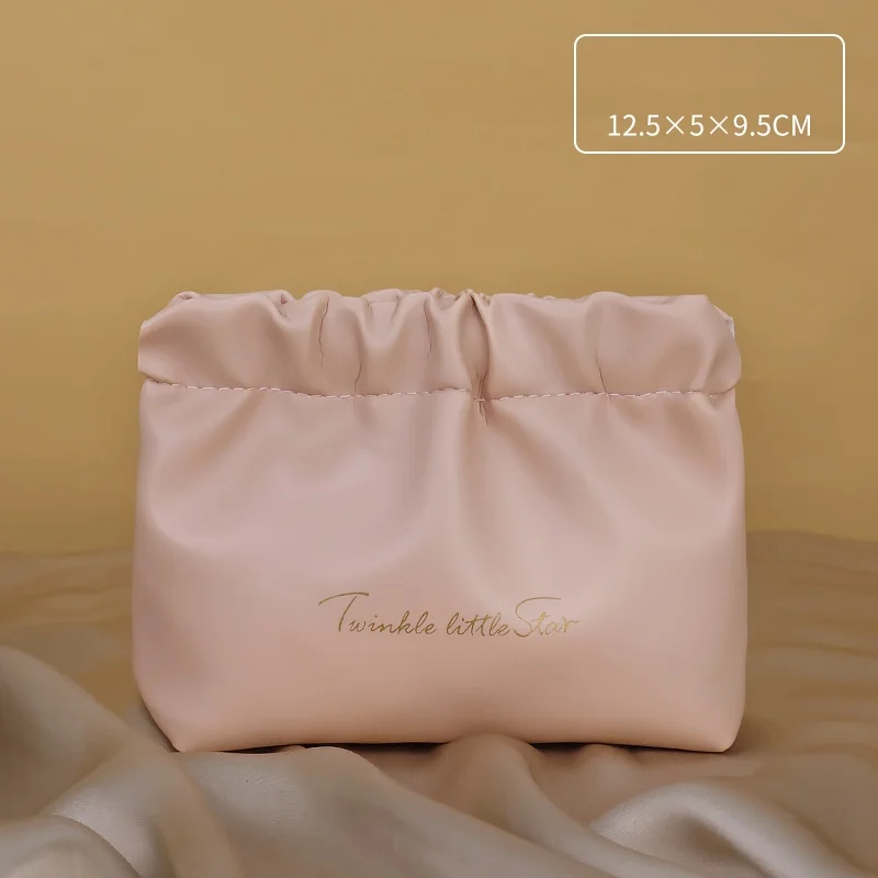 Customize LOGO Wrinkled Bag for Women Travel Kit Pouch