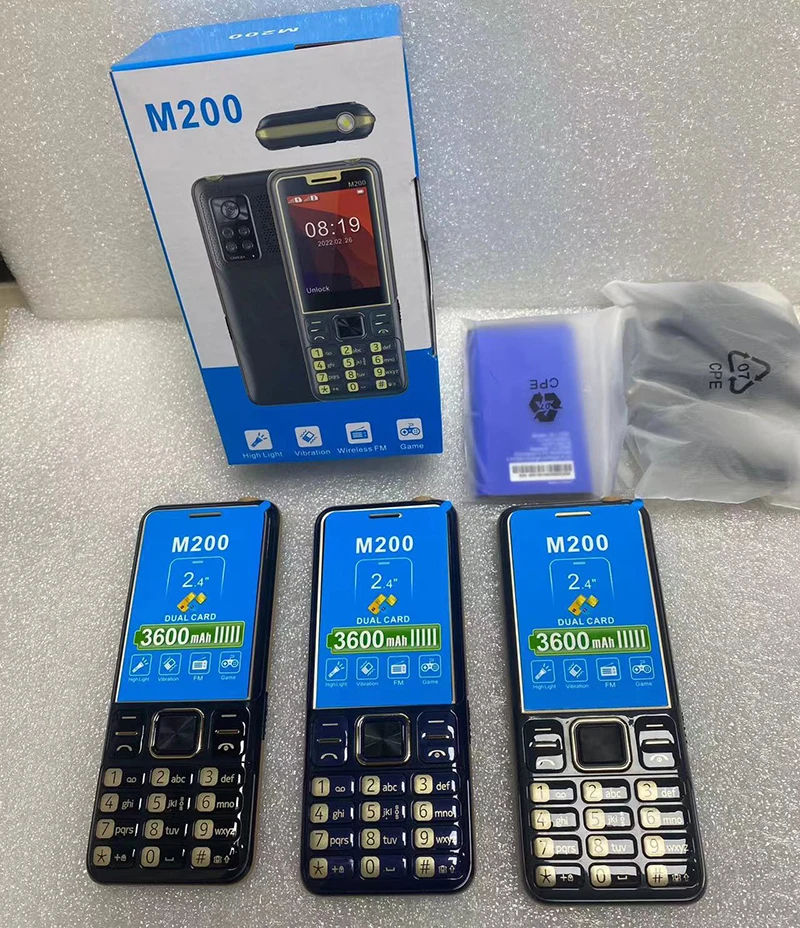 M200 GSM 2G BAR Phone - Dual SIM, Big Keys, & MP3 Recorder