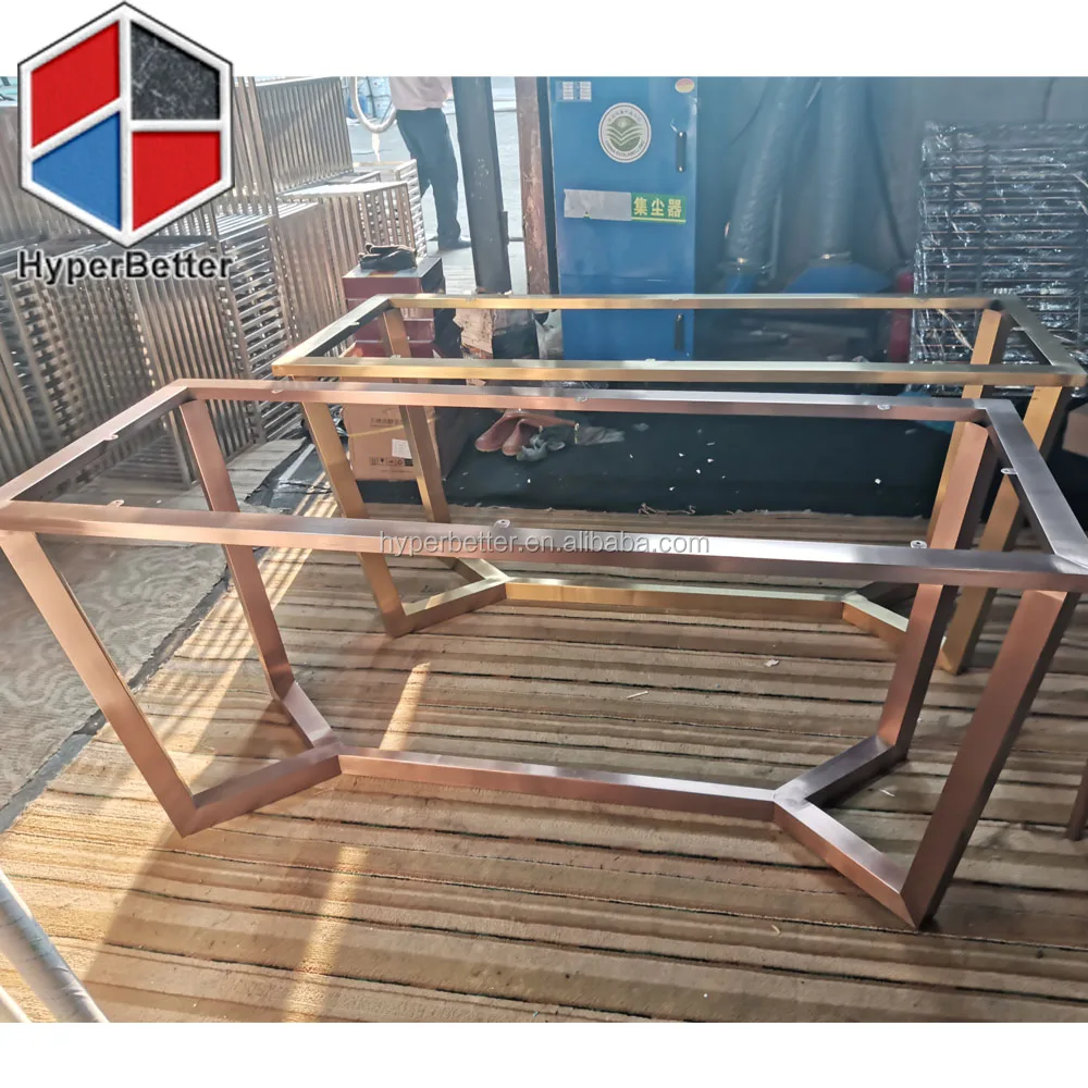 Rose Gold Metal X Design Table Legs For Modern Rectangle Dining Table - Oem