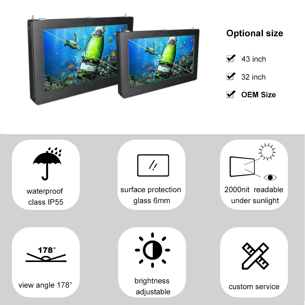 Outdoor LCD Digital Signage - Smart City Street Lights