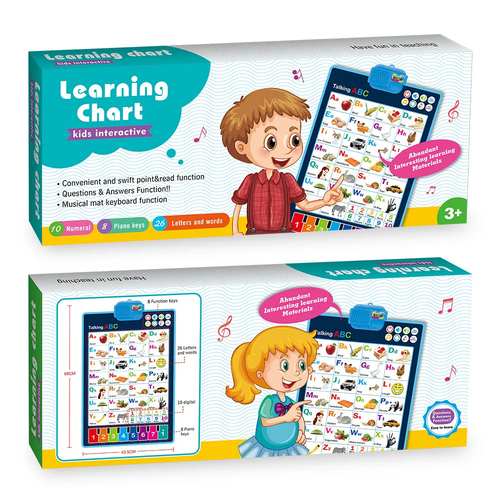 Electronic Interactive Alphabet Wall Chart Talking Abc & 123 & Piano ...