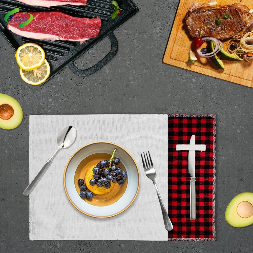 Prosub Linen Sublimation Placemat Blanks - Christmas Red Plaid