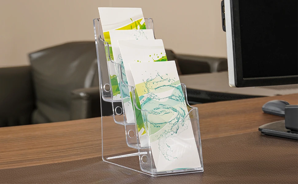 Manufacture Custom Tabletop Clear Acrylic Office Brochure Display Stand ...