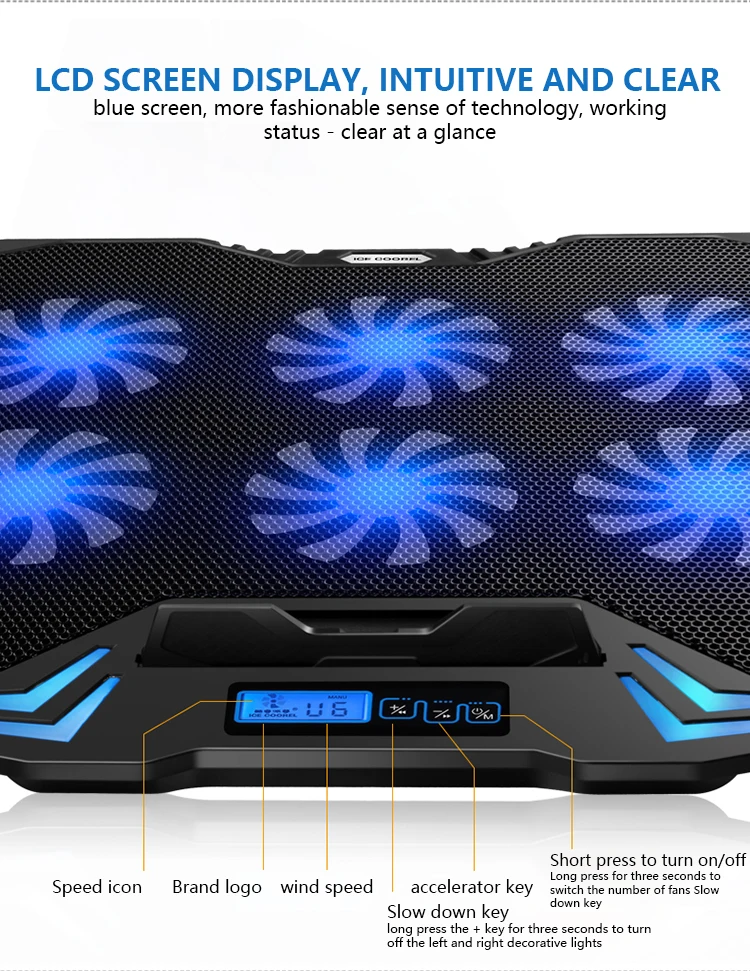 Great Roc Adjustable Air Rgb Laptop Cooling Stand Foldable Notebook ...