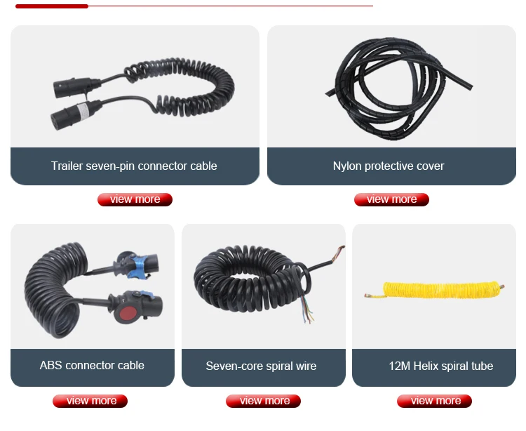 7 Cores Copper Retractable Spiral Electrical Cord Truck Trailer Abs ...