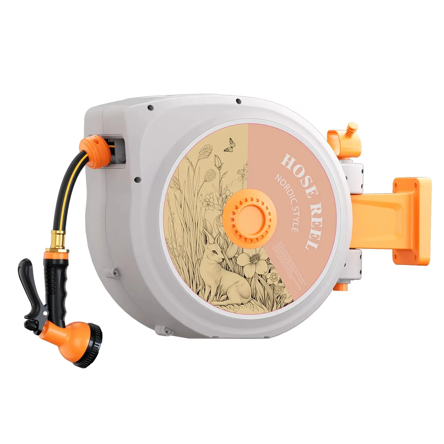Heavy Duty Retractable Garden Hose Reel 1/2 Inch 100ft Wall Mount ...
