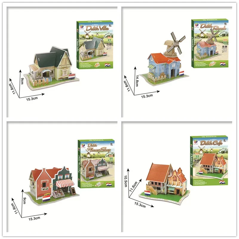 40 Style DIY Cardboard World Famous Architecture Puzzles