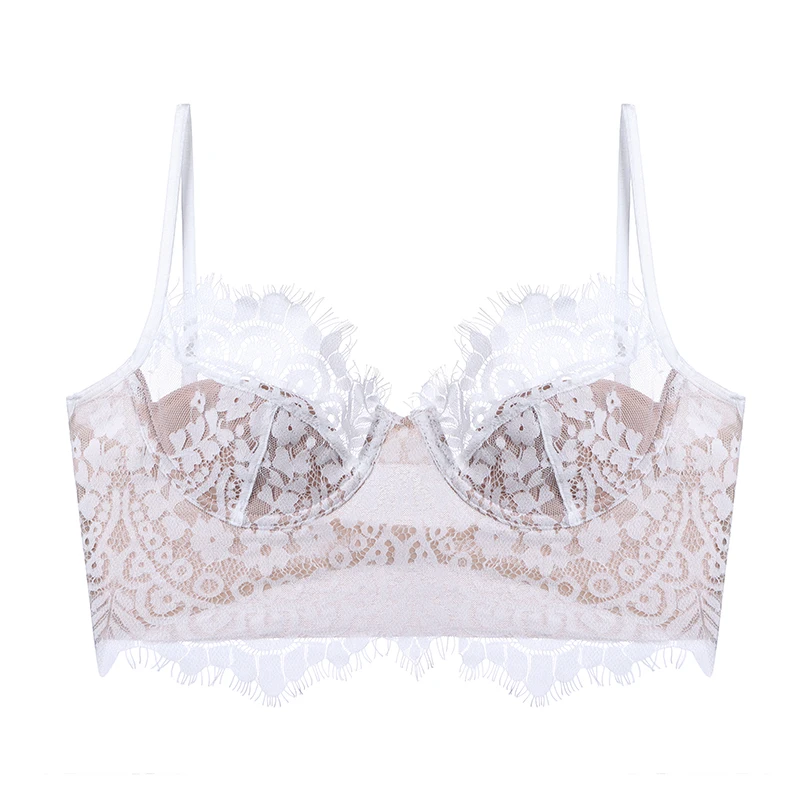 Women's Sheer Lace Sexy Lingerie U-Shaped Large Backless Bra ...