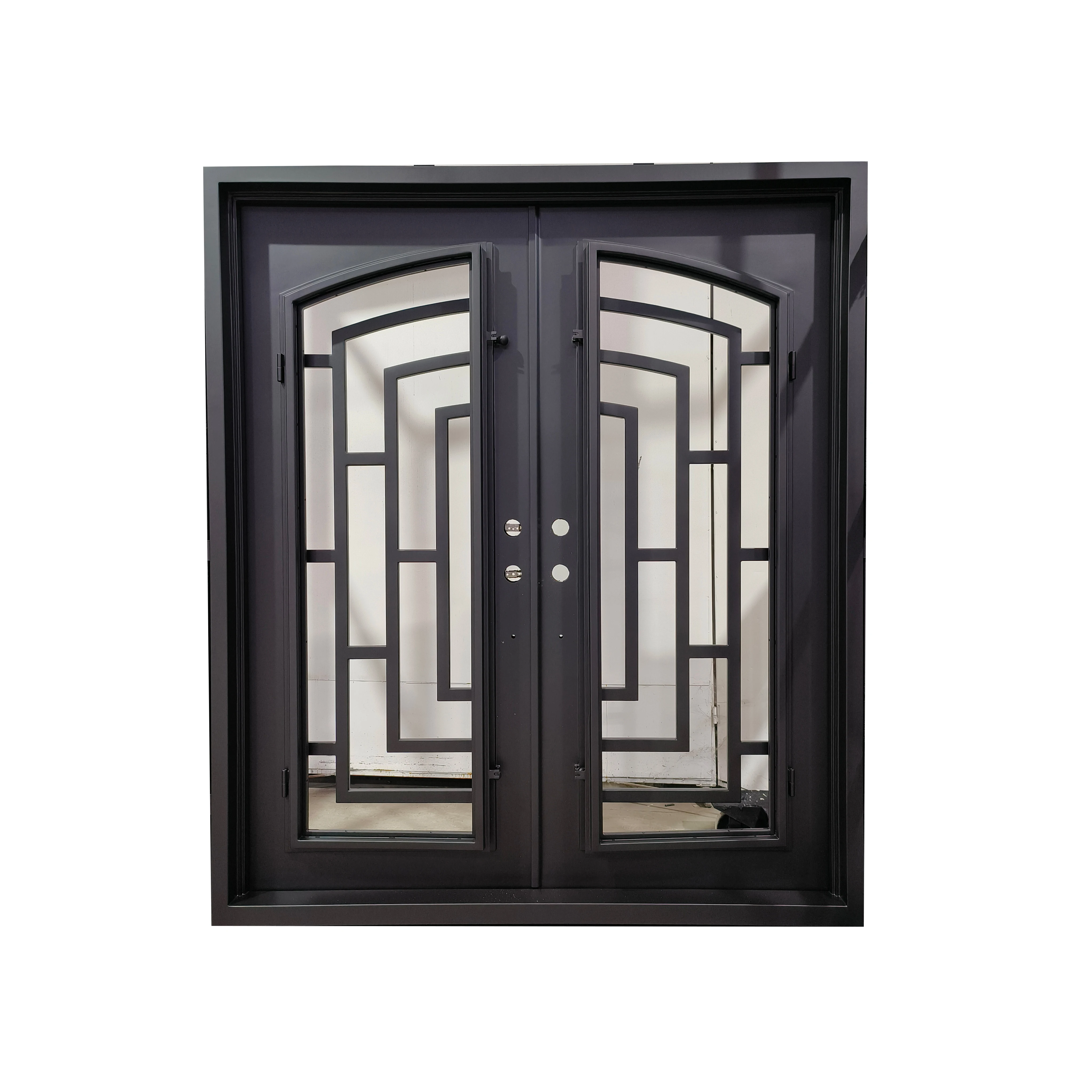 Anti-theft Entrance Modern Glass Metal Iron Door Design Front Entry ...