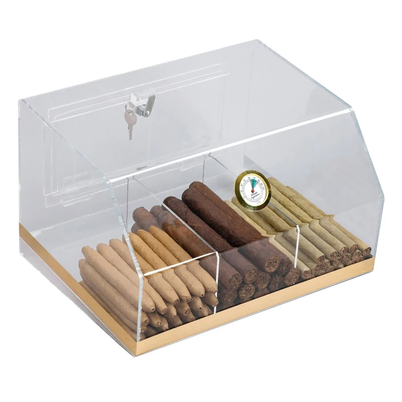 Luxury Home Humidor Cigar Box Transparent Airtight Acrylic Humidor ...