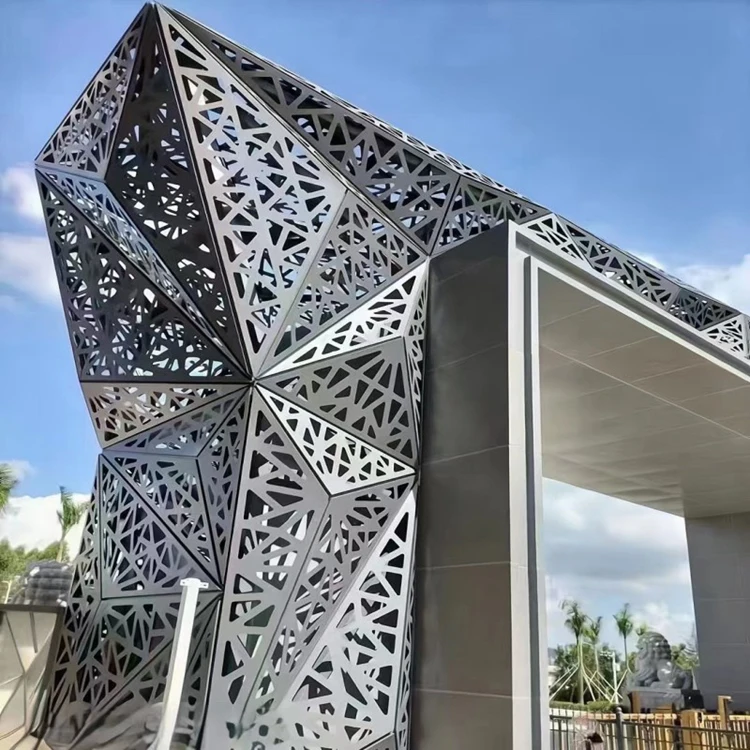 Laser Cut Oval Perforated Pattern Aluminum Metal Panels