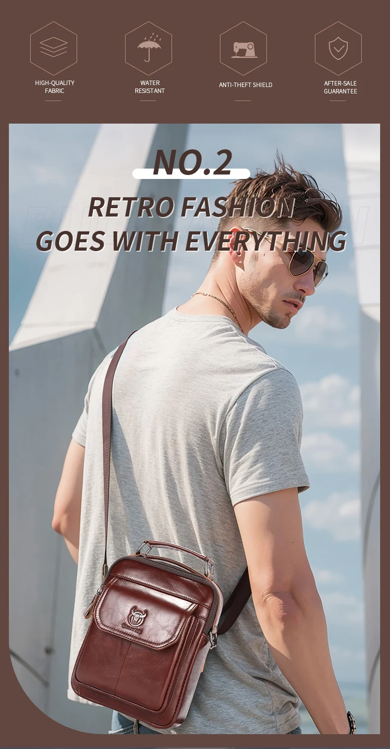 BULLCAPTAIN Men's Vintage Handbags - All Seasons Fashion