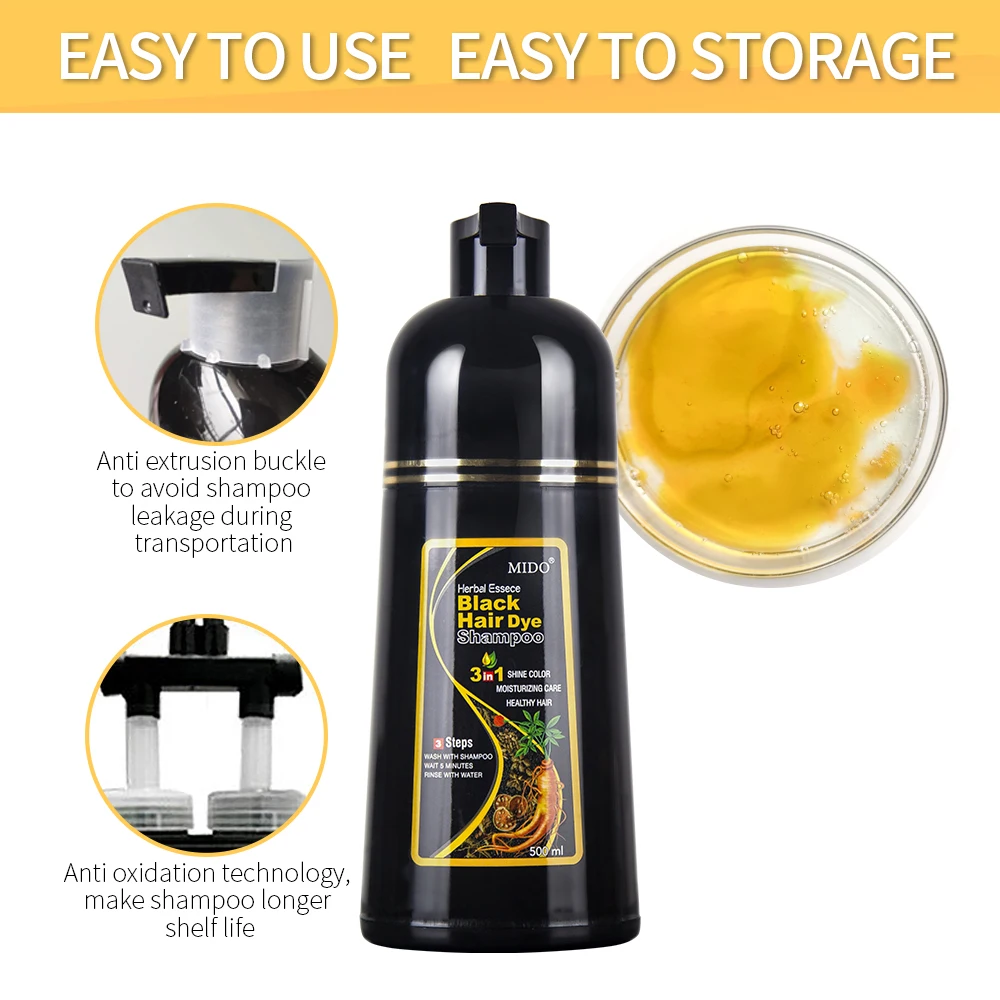 Best 100% Cover Grey Hair Color Shampoo - Argan Oil & Olive Extract