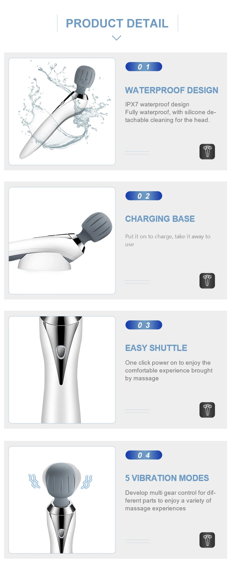 MINI Vibration Massage Hammer Handheld Vibration Massage Stick ...