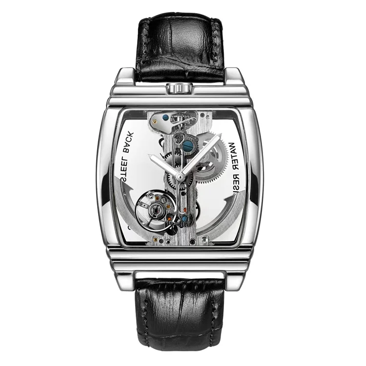 SHENHUA 9870L Automatic Men's Mechanical Dress Watch, Skeleton Gold ...