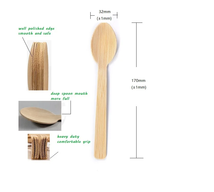 Single Use Utensils Disposable Bamboo Knife Fork Spoon Napkin Cutlery ...