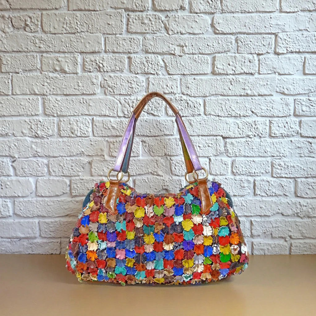 New Retro Custom Female Bohemian Simple Style Color Handbag Shoulder ...