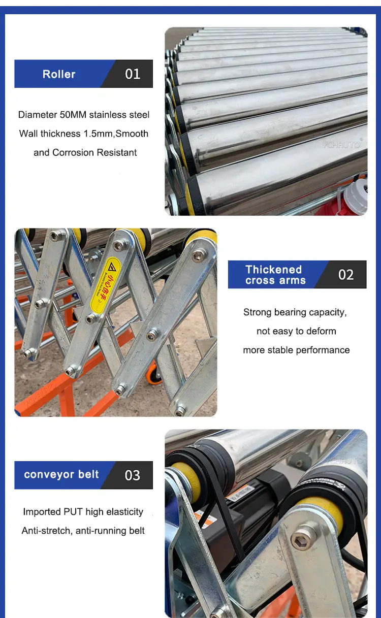 Roller Table Conveyors Truck Loading Unloading Foldable Inspection ...