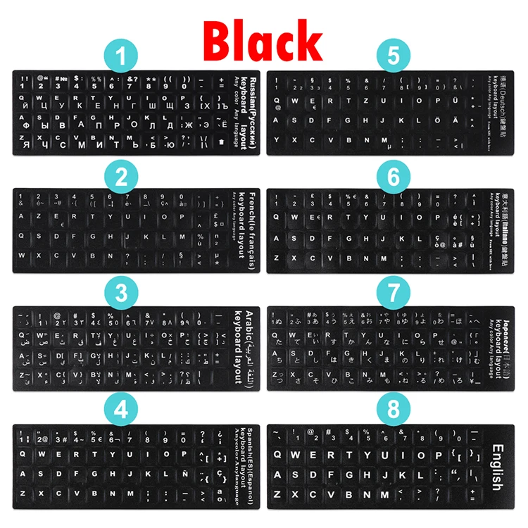 Custom Korean Keyboard Stickers - Multilanguage Support